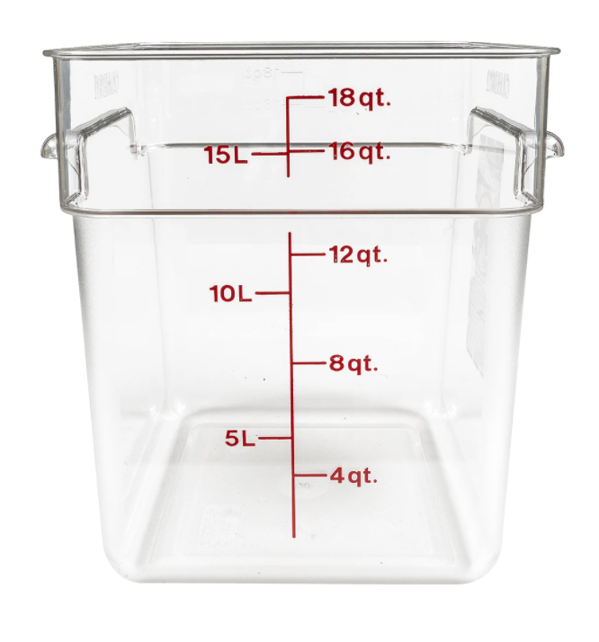 Thunder Group, 18 Quart Clear Polycarbonate Square Storage Container ...
